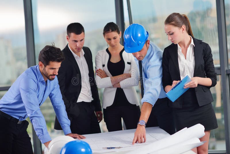 Business People and Engineers on Meeting Stock Image - Image of meeting ...