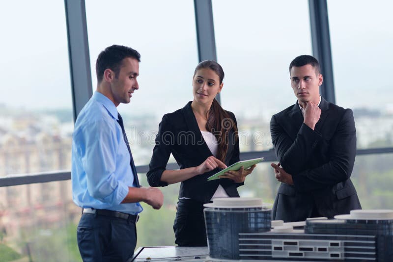 Business People and Engineers on Meeting Stock Photo - Image of paper ...