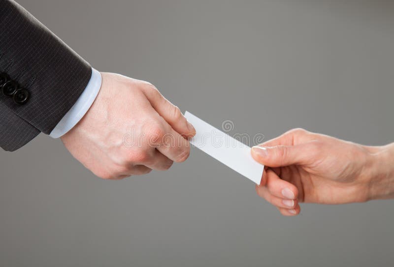 Business People Exchanging Business Card Stock Image - Image of human ...