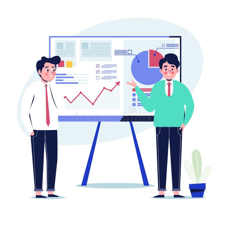 Business People Explaining Information Graphics Stock Vector ...