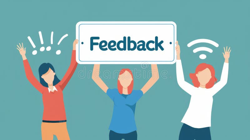 Business People with Feedback Sign AI Generated Stock Illustration ...