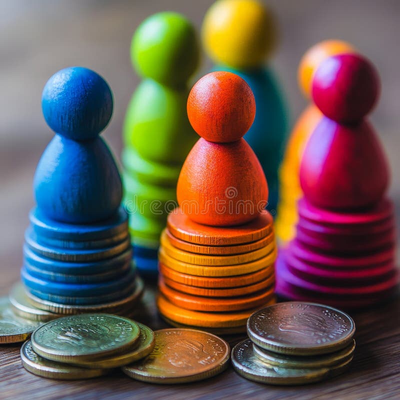 Business People with Finance Coins Stack Stock Photo - Image of money ...