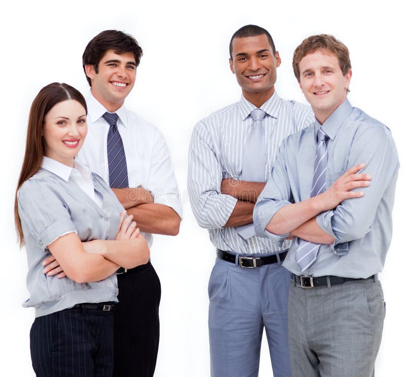 Business People with Folded Arms Stock Photo - Image of looking ...