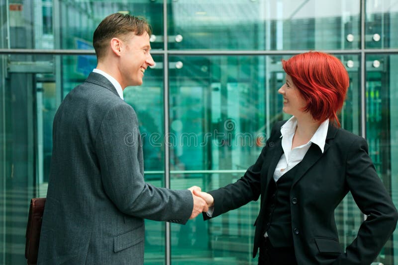 Business People in Front of an Office Building Stock Photo - Image of ...