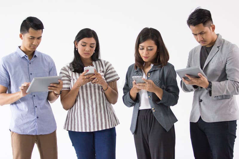Business People with Gadget Stock Image - Image of internet, casual ...
