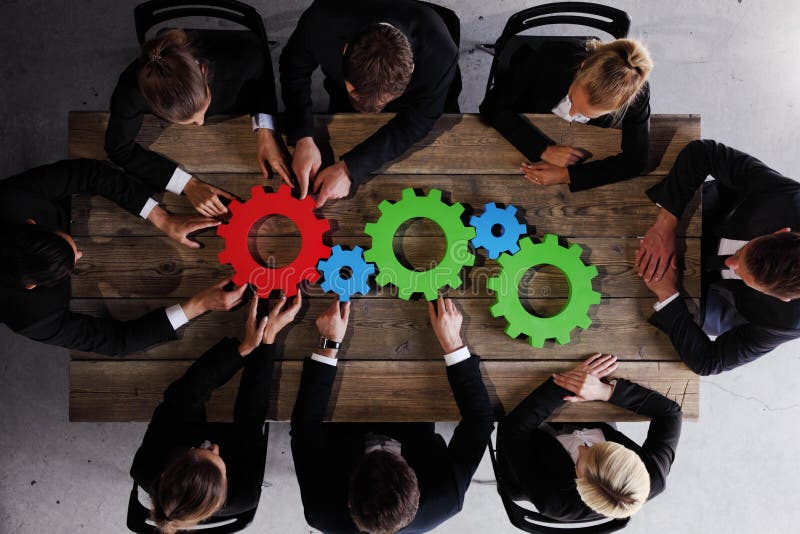 Business People Gathering Cogs Stock Photo - Image of structure ...