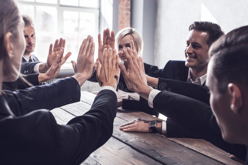 Business People Give High Five Stock Photo - Image of business ...