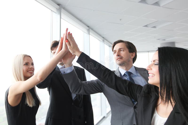 Business People Giving High Five Stock Image - Image of office, five ...
