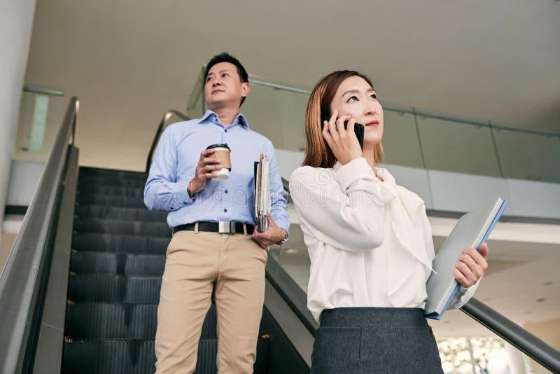 Business People Going To Work Stock Photo - Image of phone, woman: 91834882