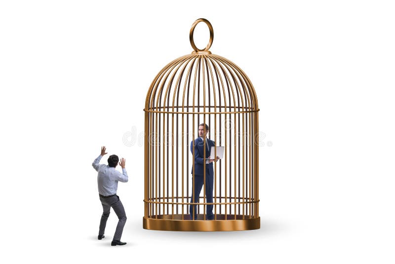 Business People and Golden Cage Concept Stock Image - Image of worker ...