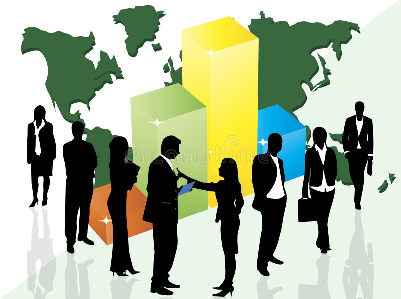 Business people and graph stock vector. Illustration of businessmen ...