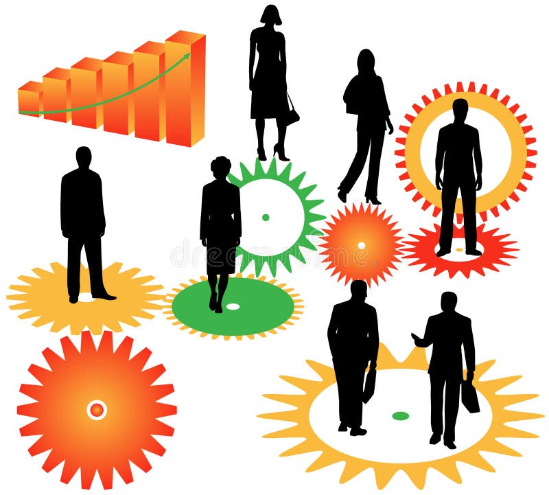Business People, Graph And Cogwheels Picture. Image: 5506397
