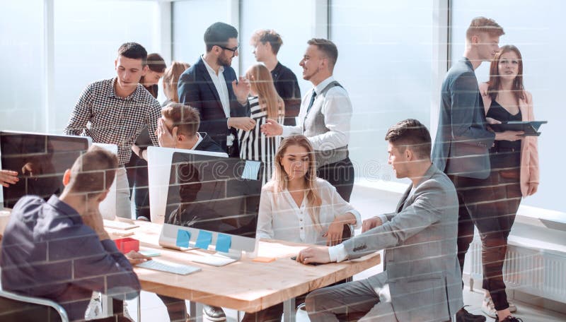 Business People Greet Each Other in the Office Stock Photo - Image of ...