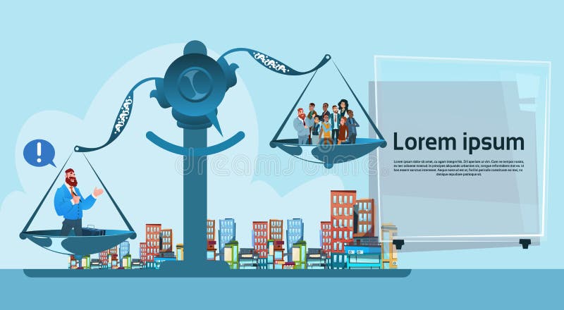 Business People Group on Balance Scale Career Concept Stock Vector ...