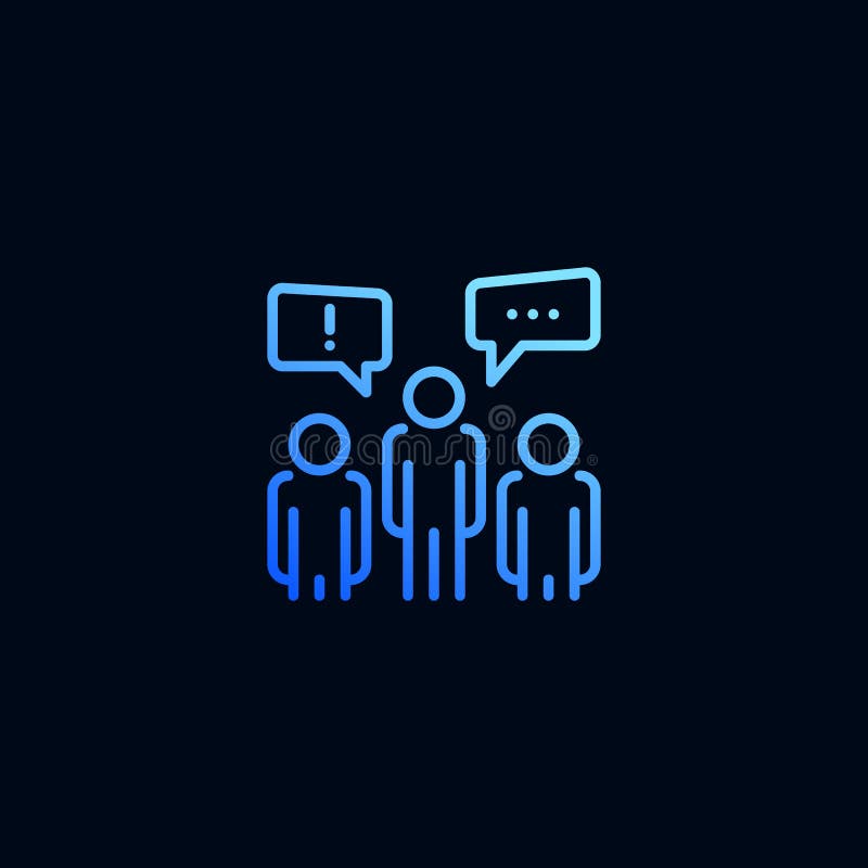 Business People Group Chat Line Icon. Vector Illustration in Linear ...
