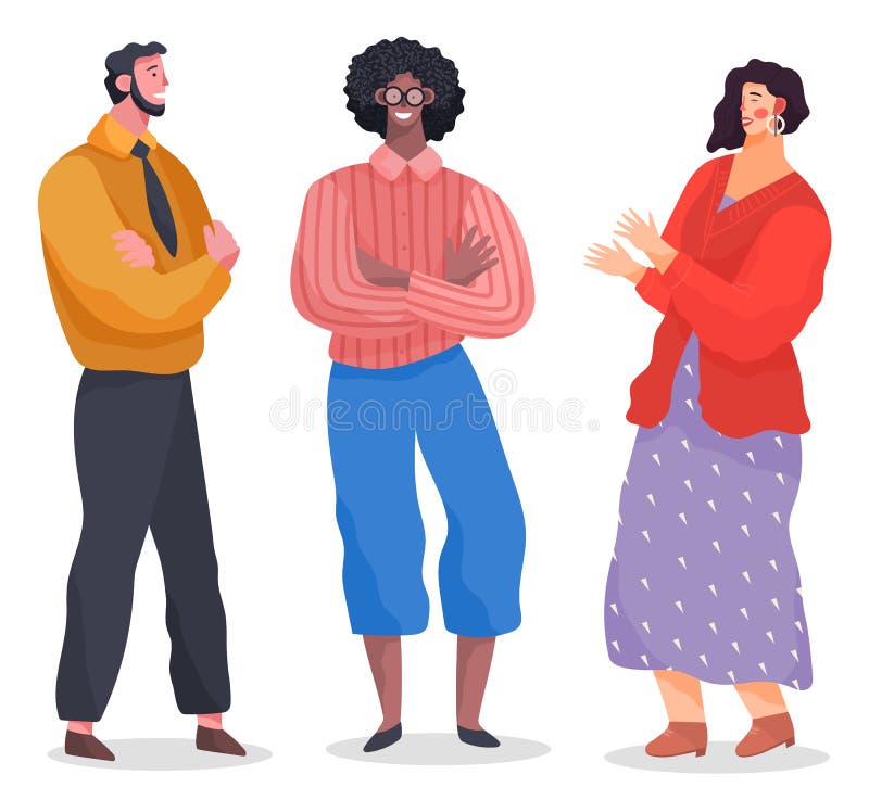 Coworkers Group, Successful Man and Woman Cartoon Stock Vector ...