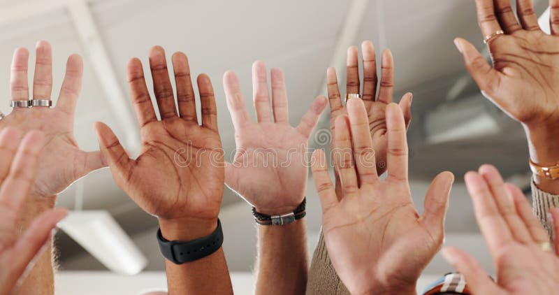 Hands, Question and Volunteer with Designer People in Office As ...