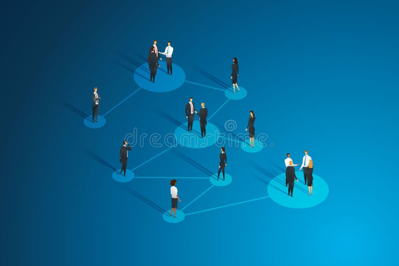 Business People Group Interconnected Teamwork Stock Vector ...