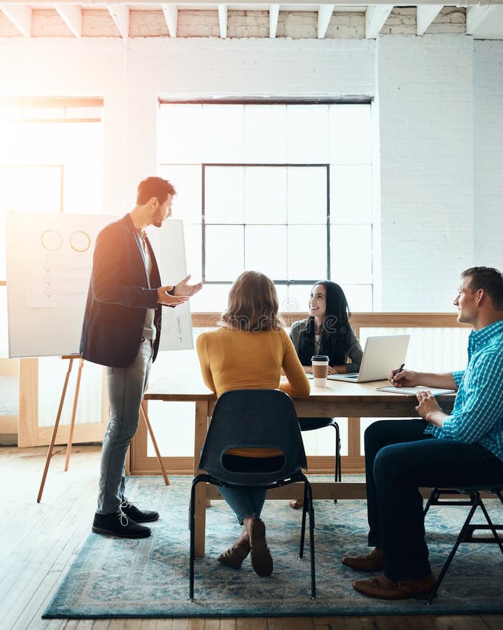 Business People, Group and Leader with Presentation for Coaching, Meeting and Brainstorming ...