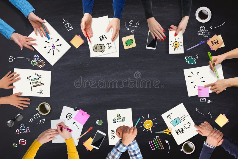 Business People Meeting on the Blackboard Stock Image - Image of ...