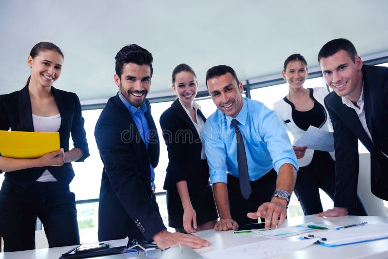 Business People Group in a Meeting at Office Stock Image - Image of ...