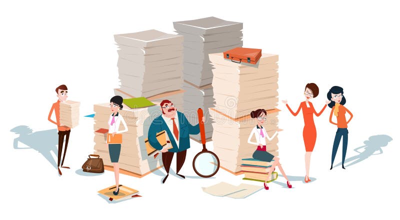 Stacked Paper Pile of Documents Banner with Copy Space Stock Vector ...