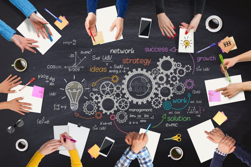 Business People Group Strategy Meeting on Table Stock Photo - Image of ...