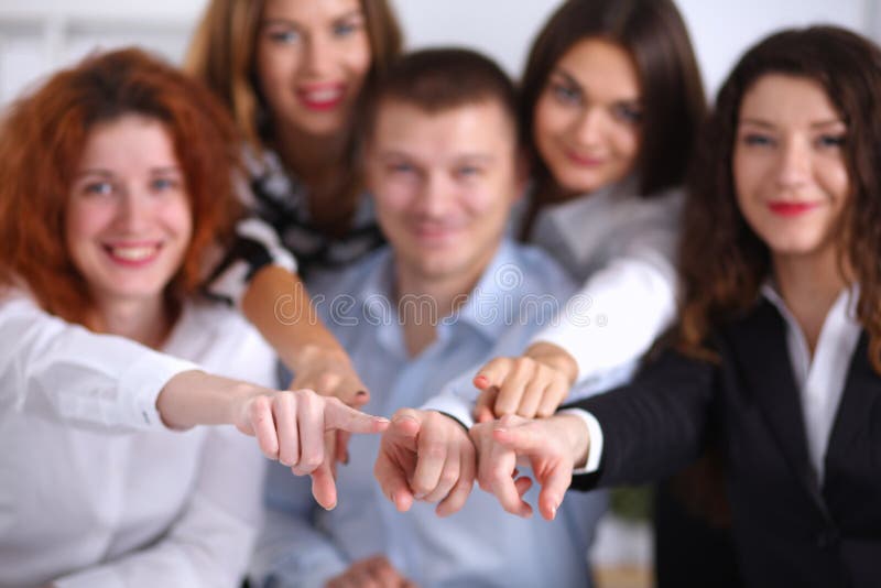 Business People Group Team Point Finger at You Stock Image - Image of ...