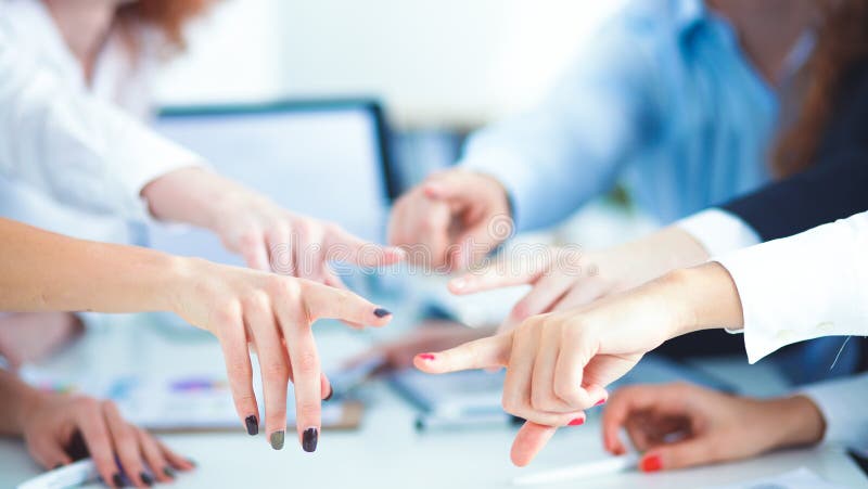 Business People Group Team Point Finger at You Stock Photo - Image of ...