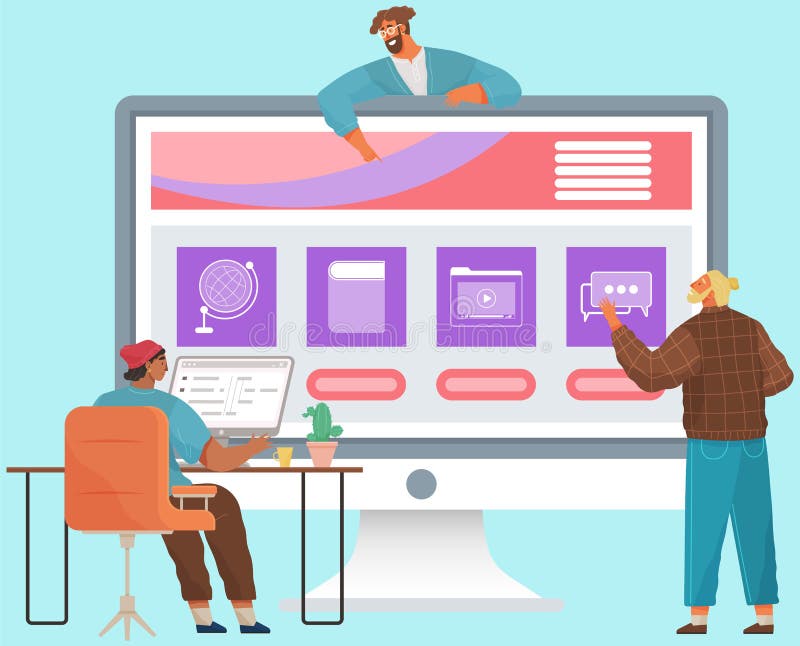 Business People Group, Team of Web Designers Characters Working with ...