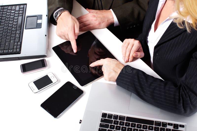 Business People Group Working with Laptop. Stock Photo - Image of ...