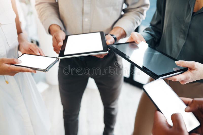 Phone Screen, Mockup and Hand of Woman Isolated on Studio Background ...