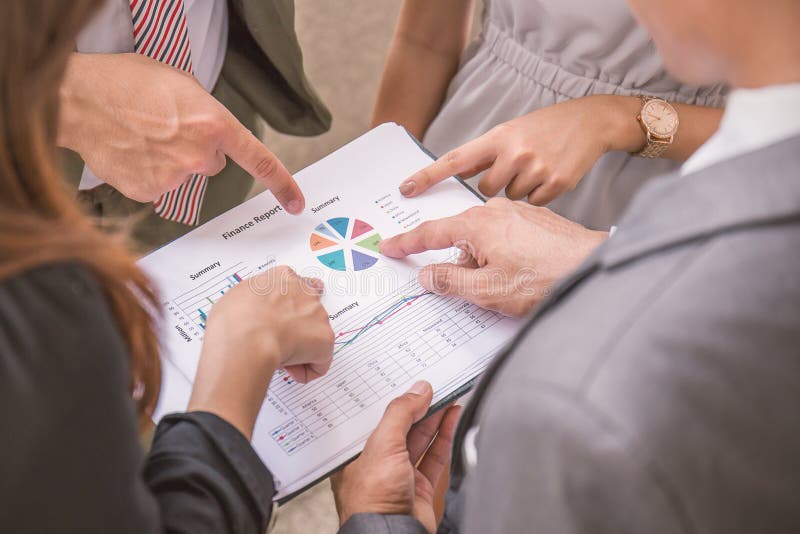 Business People Hands Pointing To the Document Stock Photo - Image of ...