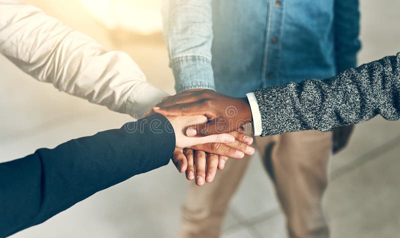 Business, People and Hands with Stack for Support with Employee ...