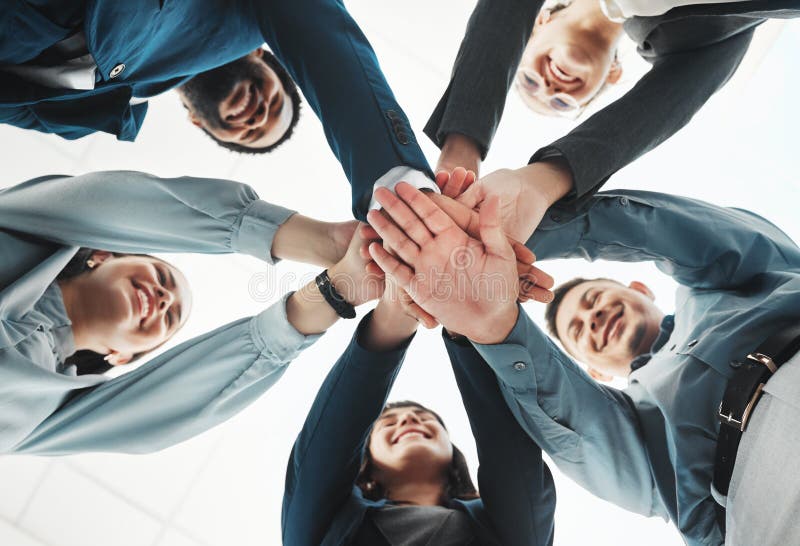 Business People, Hands Together and Unity Below for Agreement, Teamwork ...