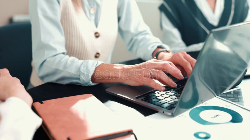 Business People, Hands and Typing with Laptop or Documents for Company ...