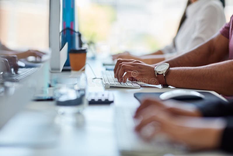 Business, People and Hands Typing in Office for Communication ...