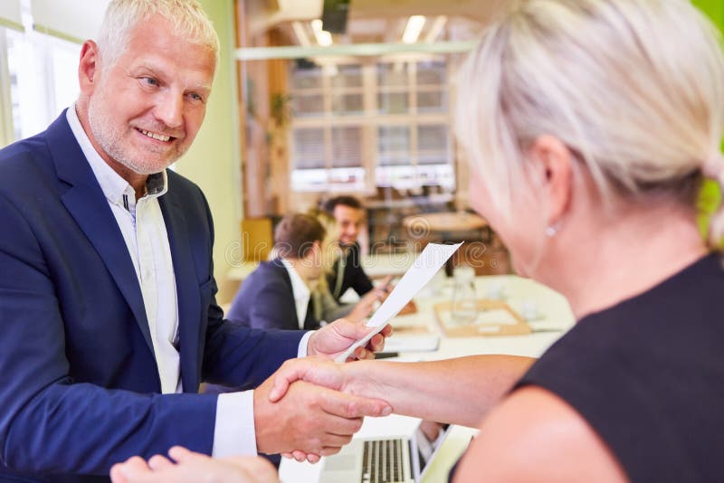 Business People at Handshake for Cooperation Stock Photo - Image of ...