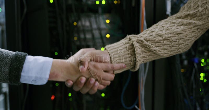 Business People, Handshake and Data Center Agreement, Introduction or ...