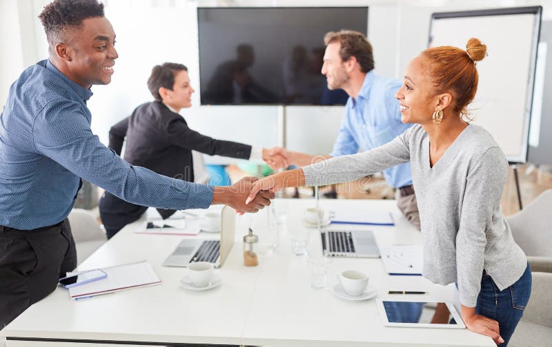 Handshake in Conference Room Stock Image - Image of businessman ...