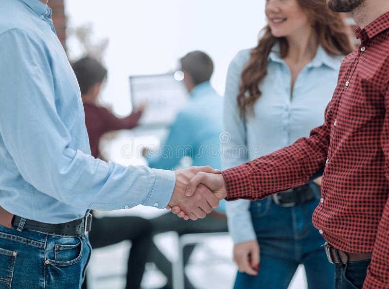 Business People Handshake in Modern Office. Stock Image - Image of ...
