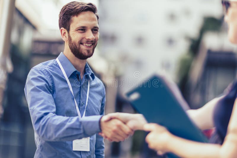 Business People Handshake Outdoor Stock Image - Image of business ...