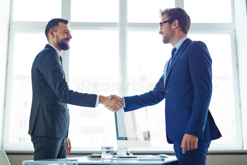 Business People Handshaking Stock Photo - Image of standing, office ...