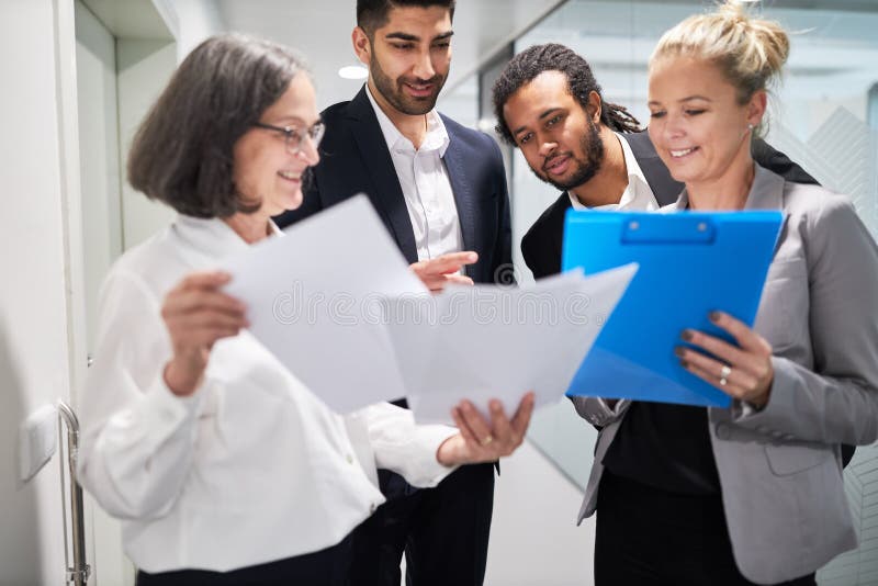 Business People are Happy about Contract Documents Stock Image - Image ...