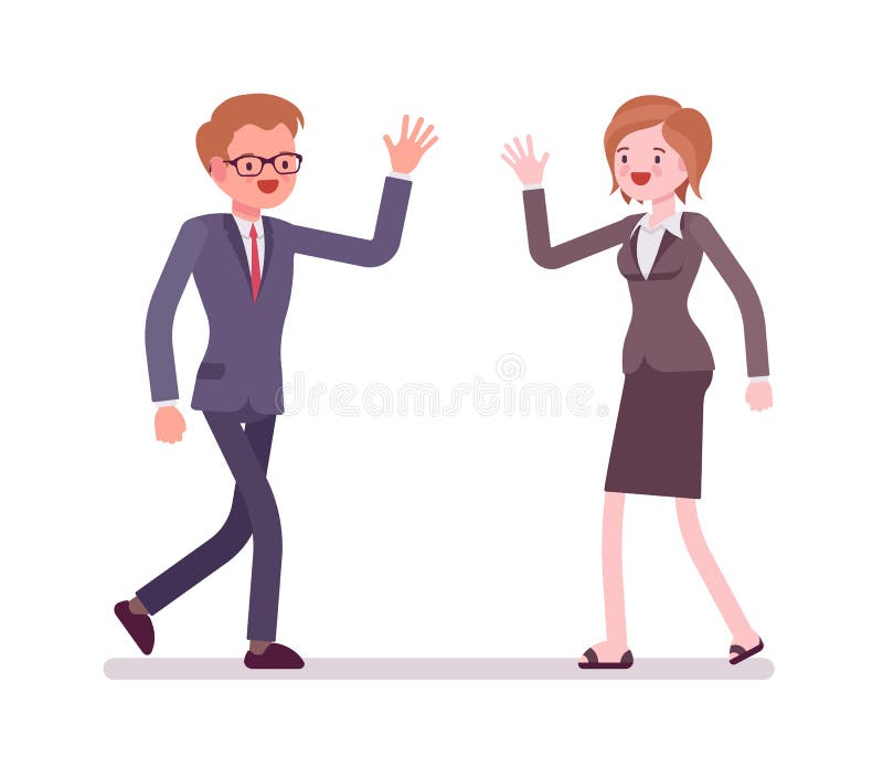 Business People Happy Greeting Stock Vector - Illustration of office ...