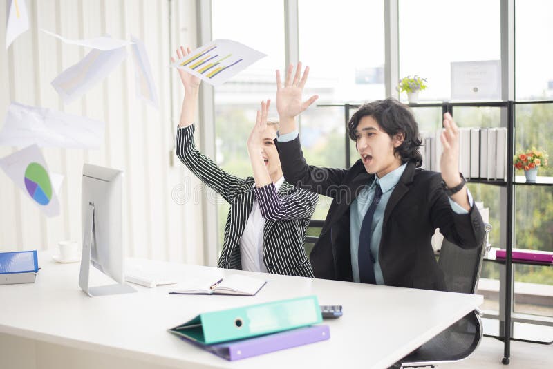 Business People are Happy with Business Success in Office Stock Image ...