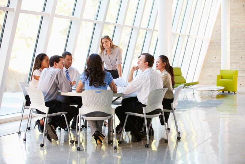 Business People Having Board Meeting in Modern Office Stock Image ...