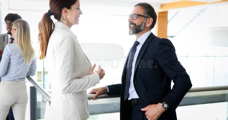 Business People Having Fun and Chatting at Workplace Office Stock Photo ...