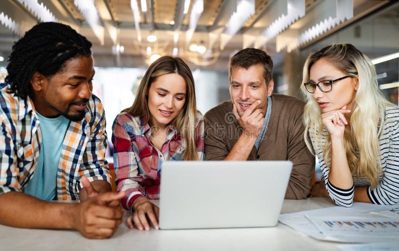 Business People Having Fun and Chatting at Workplace Office Stock Image ...