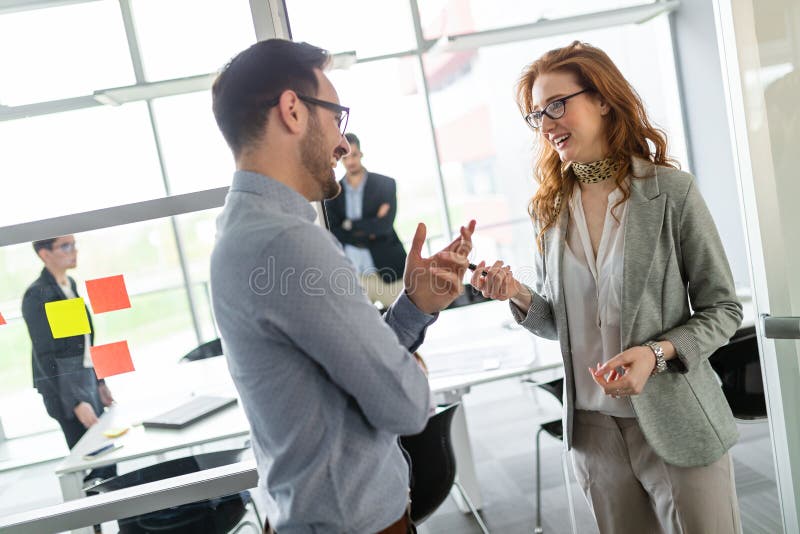 Business People Having Fun and Chatting at Workplace Office Stock Image ...